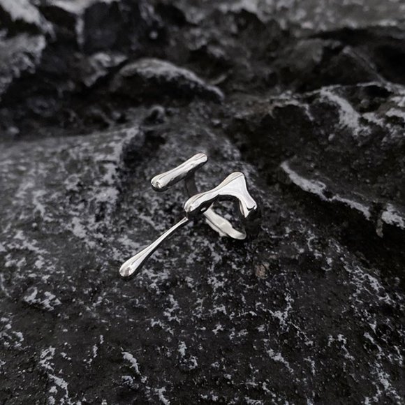 Jewelry | 925 Sterling Silver Drip Ring Geometric Ring Abstract Ring ...